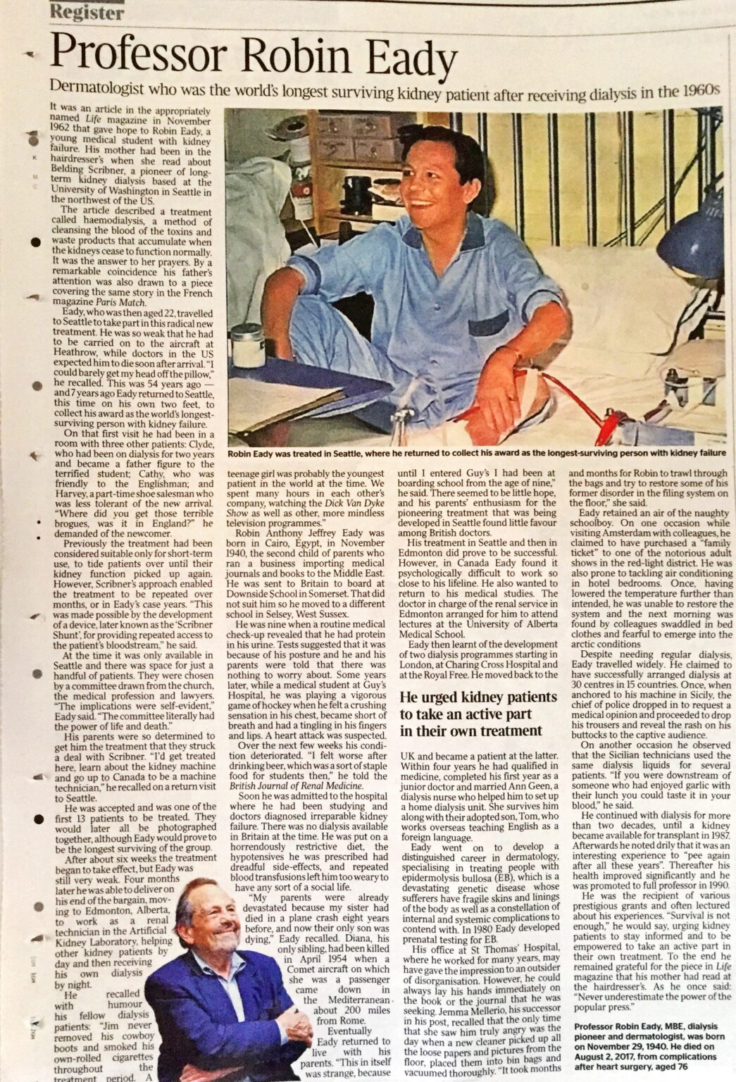 Robin Eady – UK Kidney History